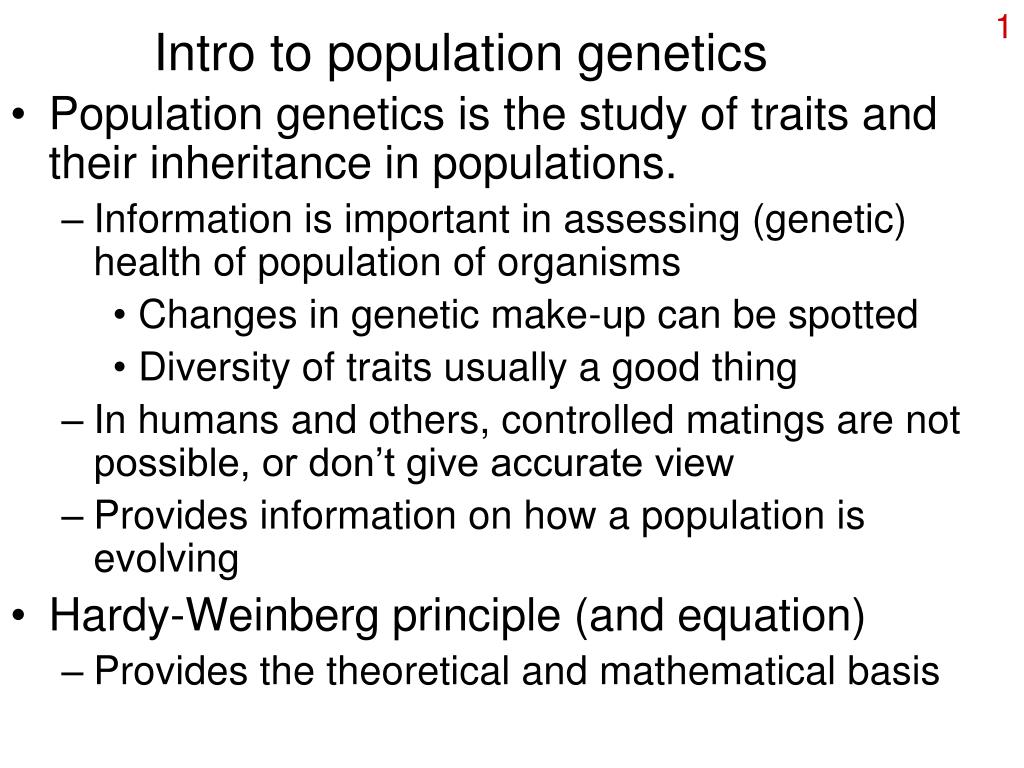 PPT - Intro to population genetics PowerPoint Presentation, free ...