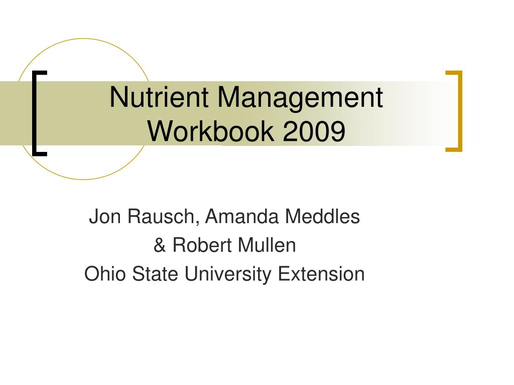 PPT - Nutrient Management Workbook 2009 PowerPoint Presentation, free ...
