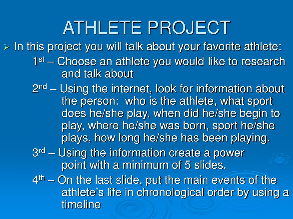 PPT - ATHLETE PROJECT PowerPoint Presentation, free download - ID:236566