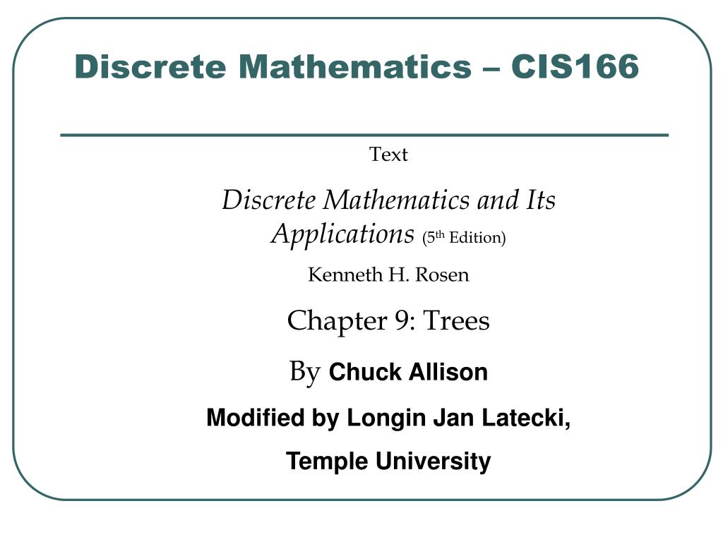 PPT - Discrete Mathematics – CIS166 PowerPoint Presentation, free ...