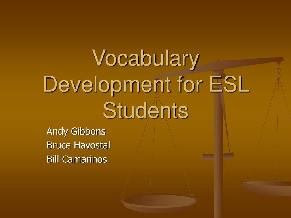 PPT - Vocabulary Development for ESL Students PowerPoint Presentation ...