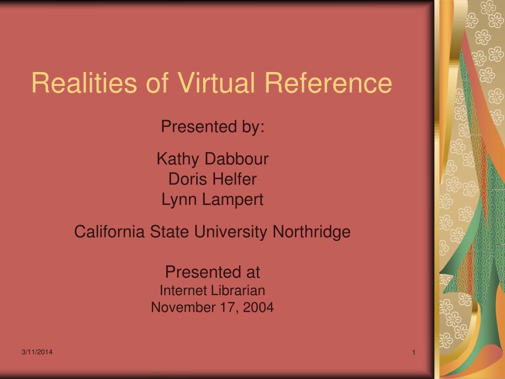 PPT - Realities of Virtual Reference PowerPoint Presentation, free ...