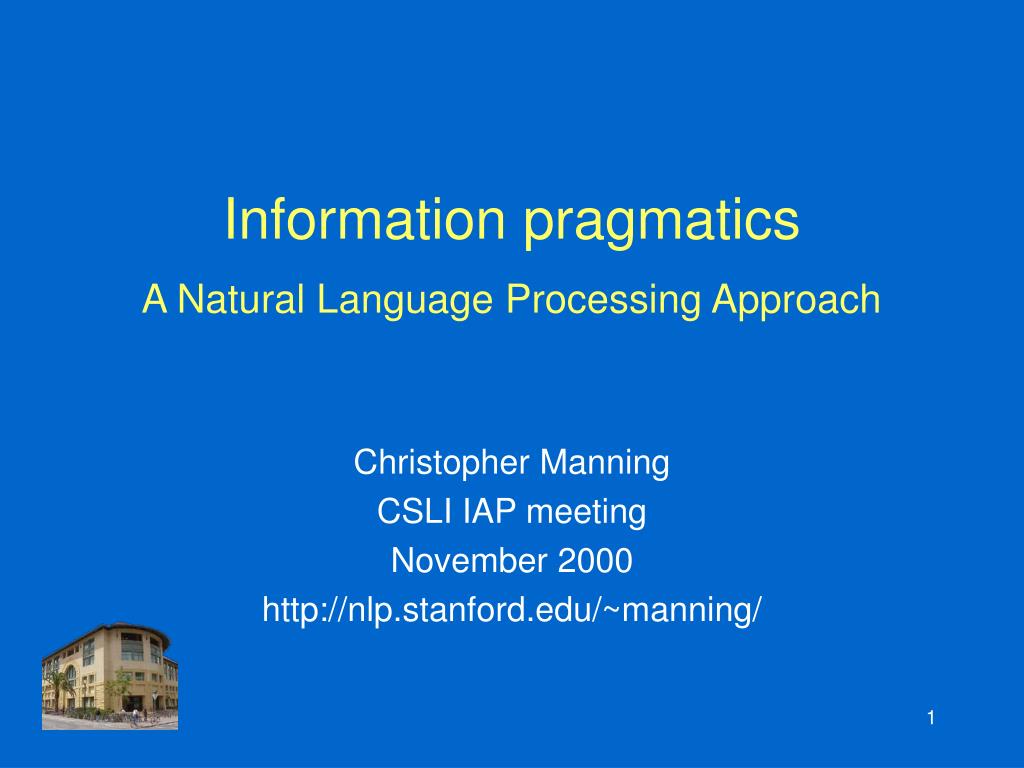 PPT - Information pragmatics A Natural Language Processing Approach ...