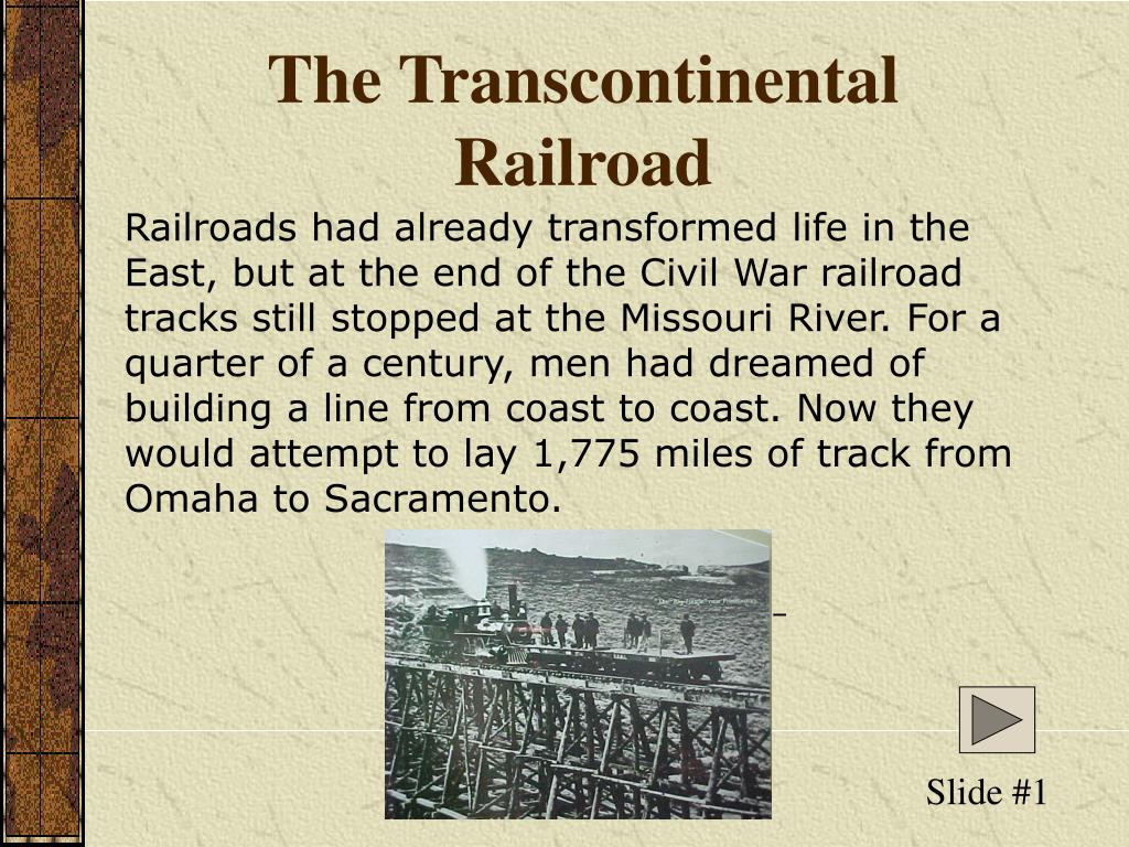 PPT - The Transcontinental Railroad PowerPoint Presentation, free ...