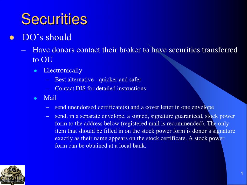 PPT - Securities PowerPoint Presentation, free download - ID:238724