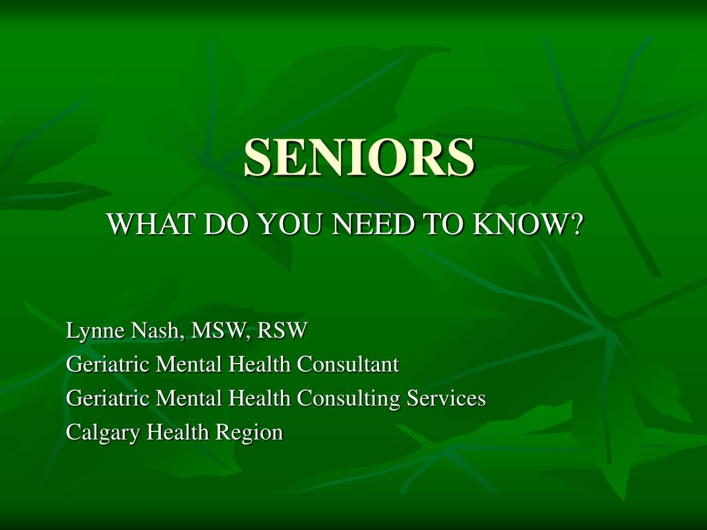 PPT - SENIORS PowerPoint Presentation, free download - ID:239024
