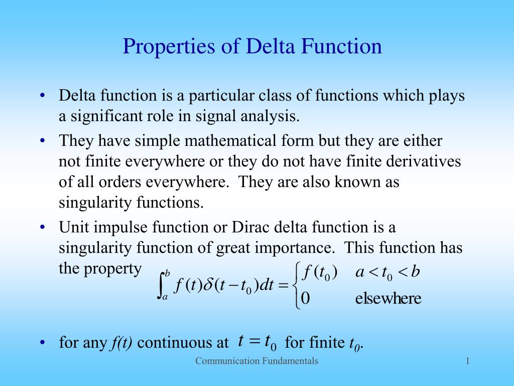PPT - Properties of Delta Function PowerPoint Presentation, free ...