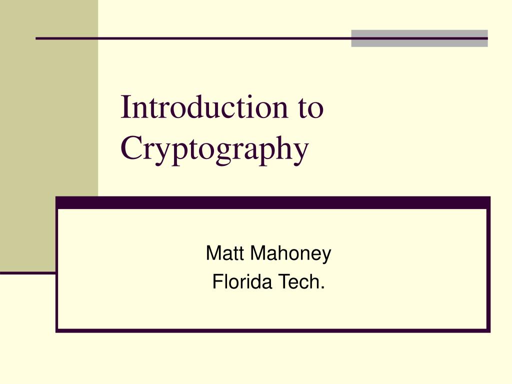 PPT - Introduction to Cryptography PowerPoint Presentation, free ...