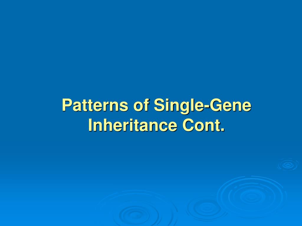 PPT - Patterns of Single-Gene Inheritance Cont. PowerPoint Presentation ...