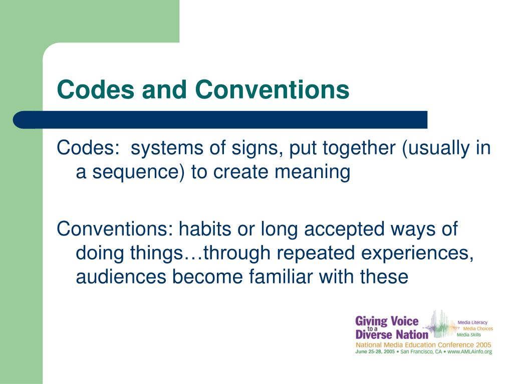 PPT - Codes and Conventions PowerPoint Presentation, free download - ID:240599