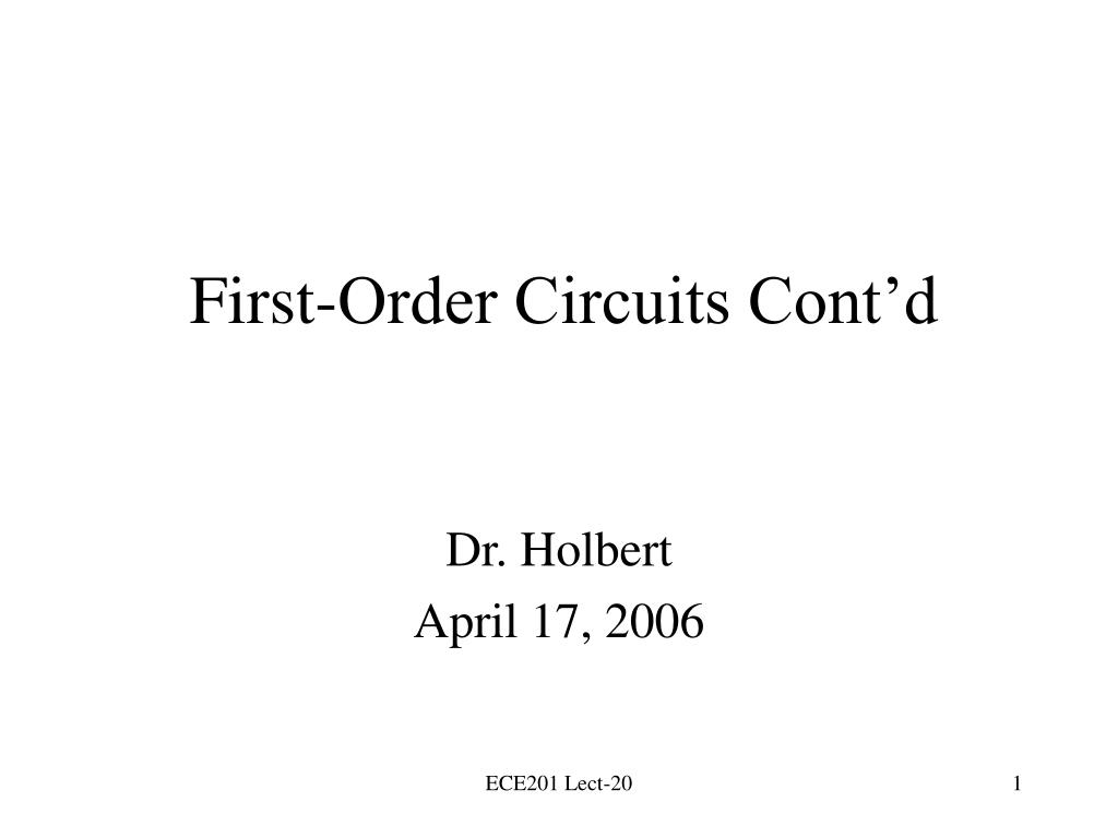PPT - First-Order Circuits Cont’d PowerPoint Presentation, free ...