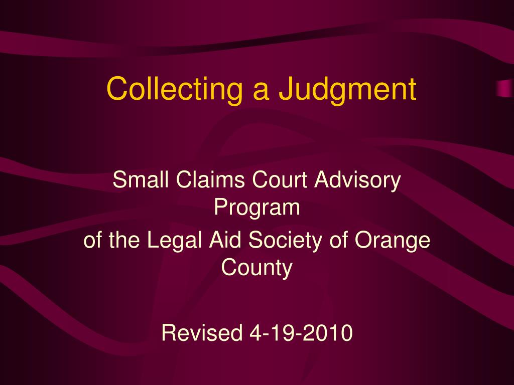 PPT - Collecting a Judgment PowerPoint Presentation, free download - ID ...