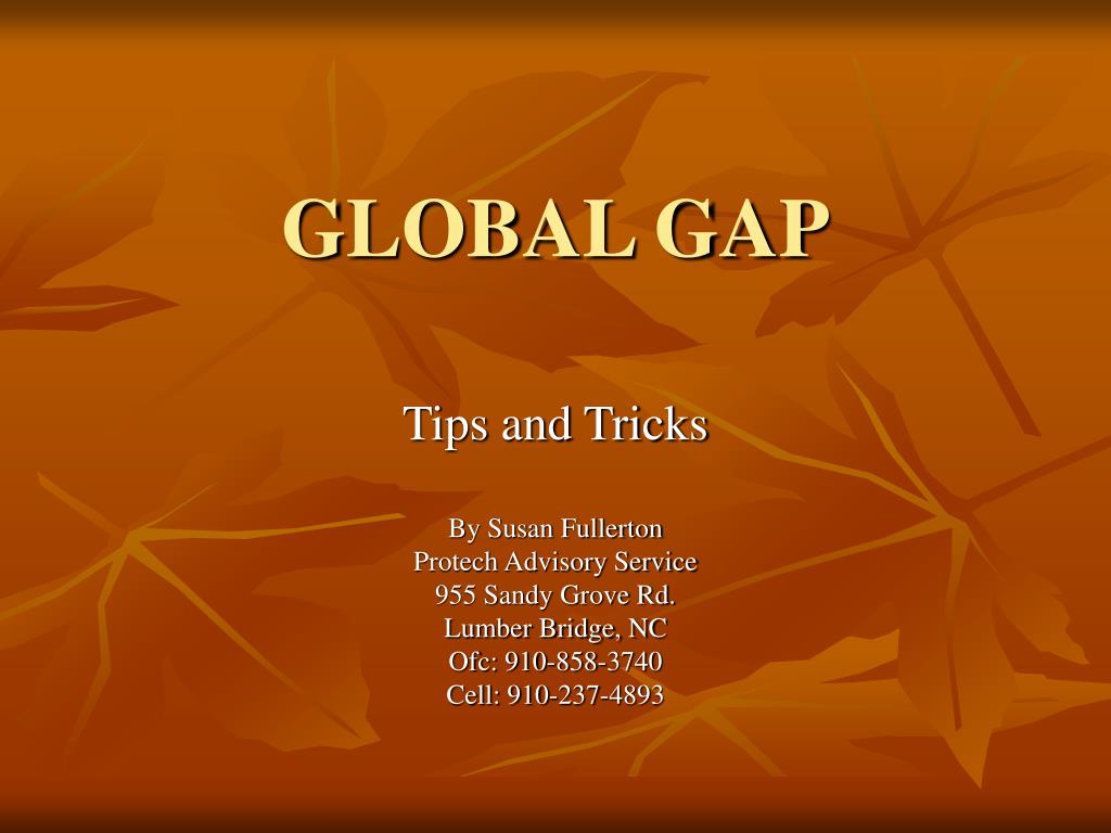 PPT - GLOBAL GAP PowerPoint Presentation, free download - ID:242272
