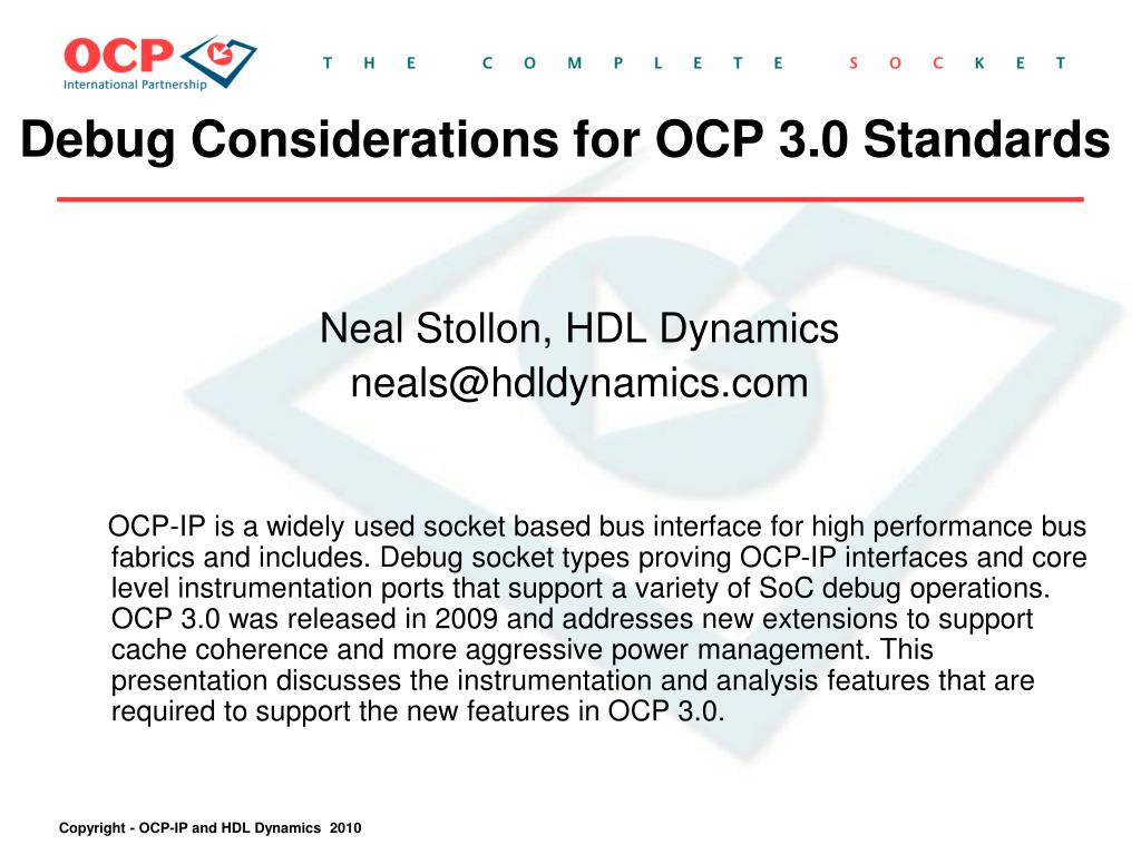 PPT - Debug Considerations for OCP 3.0 Standards PowerPoint ...