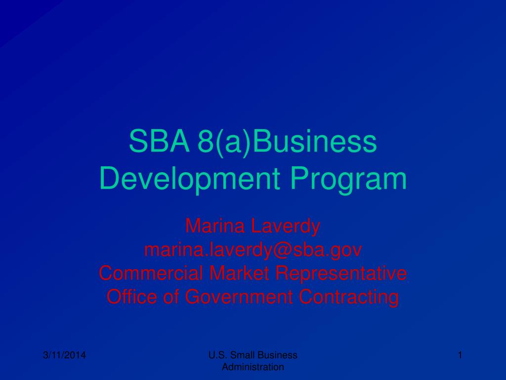 PPT - SBA 8(a)Business Development Program PowerPoint Presentation ...