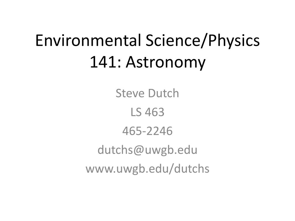 PPT - Environmental Science/Physics 141: Astronomy PowerPoint ...