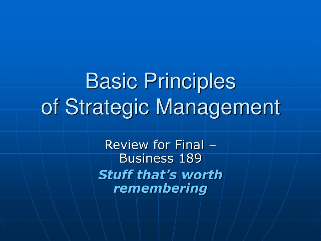 PPT - Basic Principles of Strategic Management PowerPoint Presentation ...