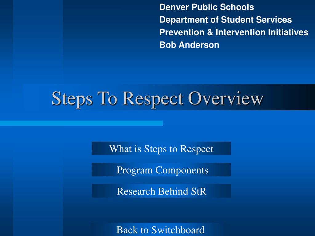PPT - Steps To Respect Overview PowerPoint Presentation, free download ...
