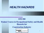 PPT - OCCUPATIONAL HEALTH HAZARDS PowerPoint Presentation, free ...