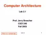 PPT - COMPUTER ARCHITECTURE PowerPoint Presentation, free download - ID ...