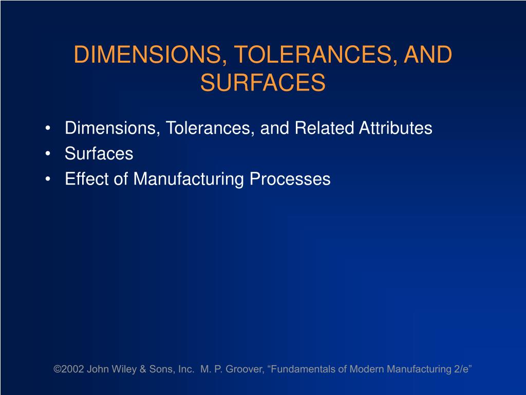 PPT - DIMENSIONS, TOLERANCES, AND SURFACES PowerPoint Presentation ...
