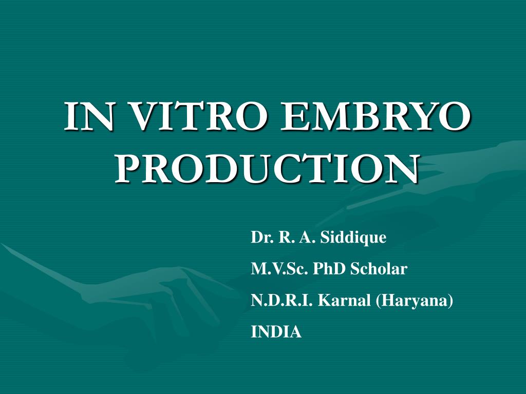 PPT - IN VITRO EMBRYO PRODUCTION PowerPoint Presentation, free download ...