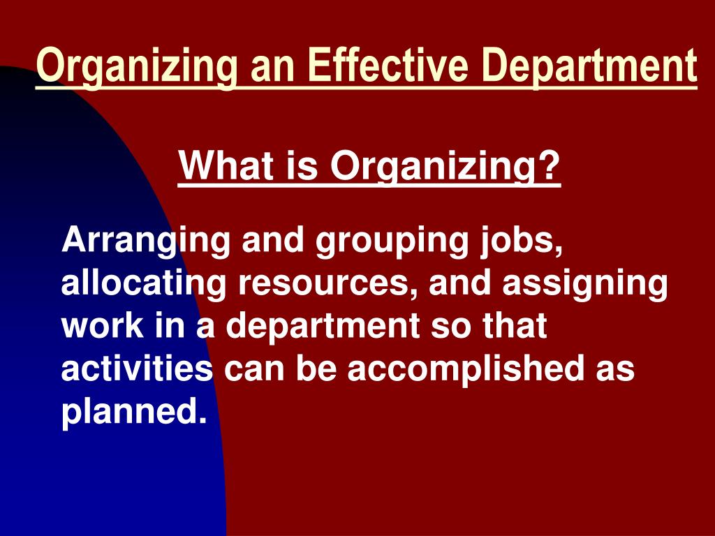 PPT - Organizing an Effective Department PowerPoint Presentation, free ...