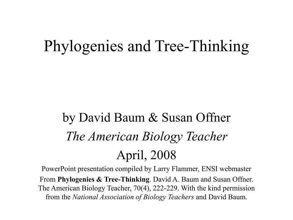 PPT - Phylogenies and Tree-Thinking PowerPoint Presentation, free ...