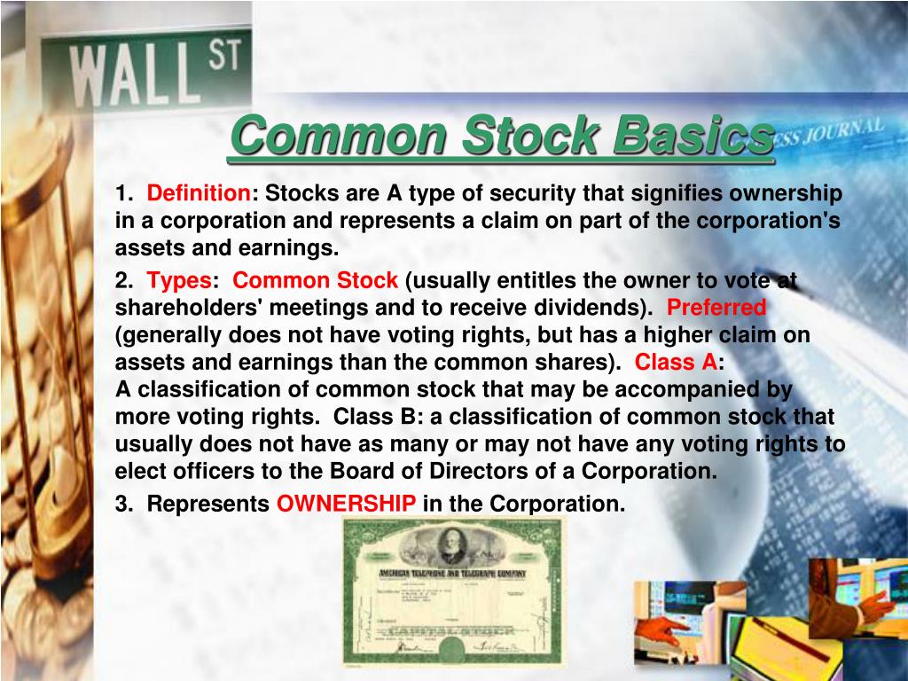 PPT - Common Stock Basics PowerPoint Presentation, free download - ID ...