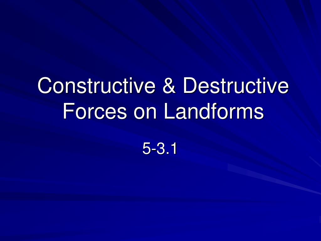 PPT - Constructive & Destructive Forces on Landforms PowerPoint ...