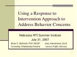 PPT - Positive Behavior Support: Response to Intervention PowerPoint ...