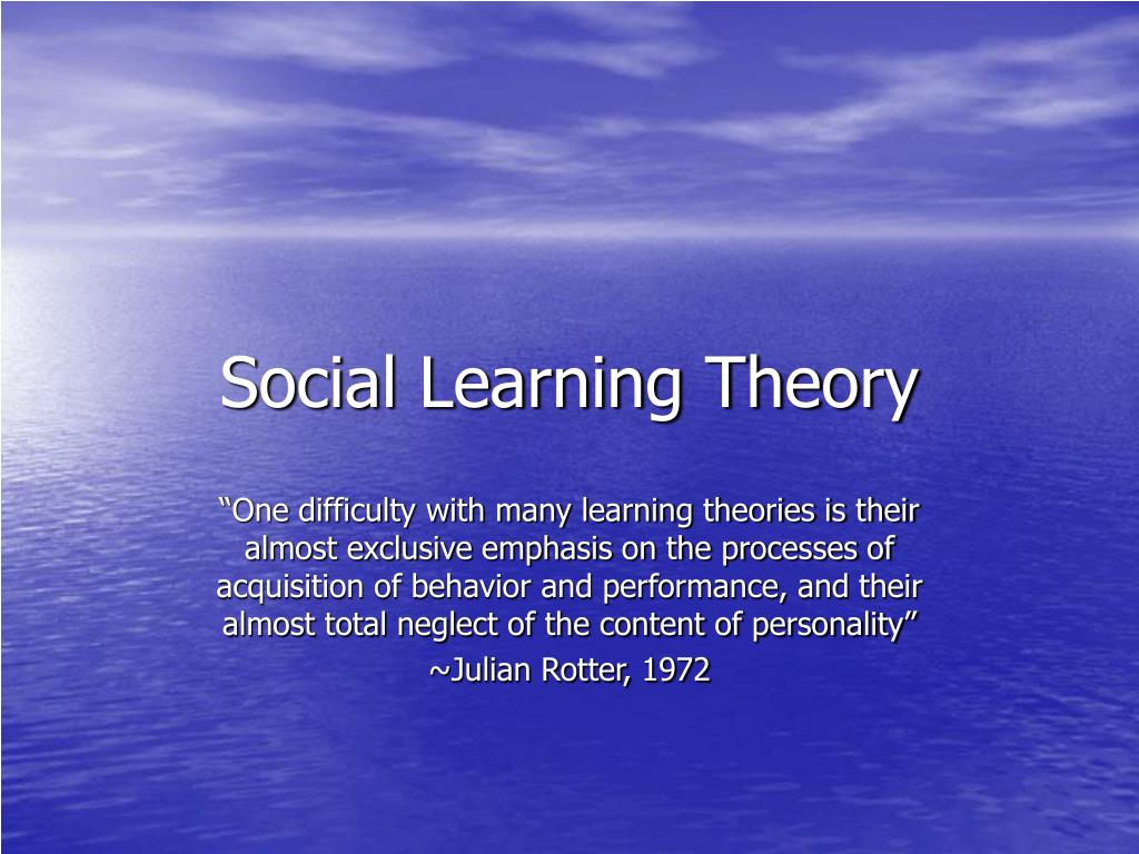 PPT - Social Learning Theory PowerPoint Presentation, free download ...