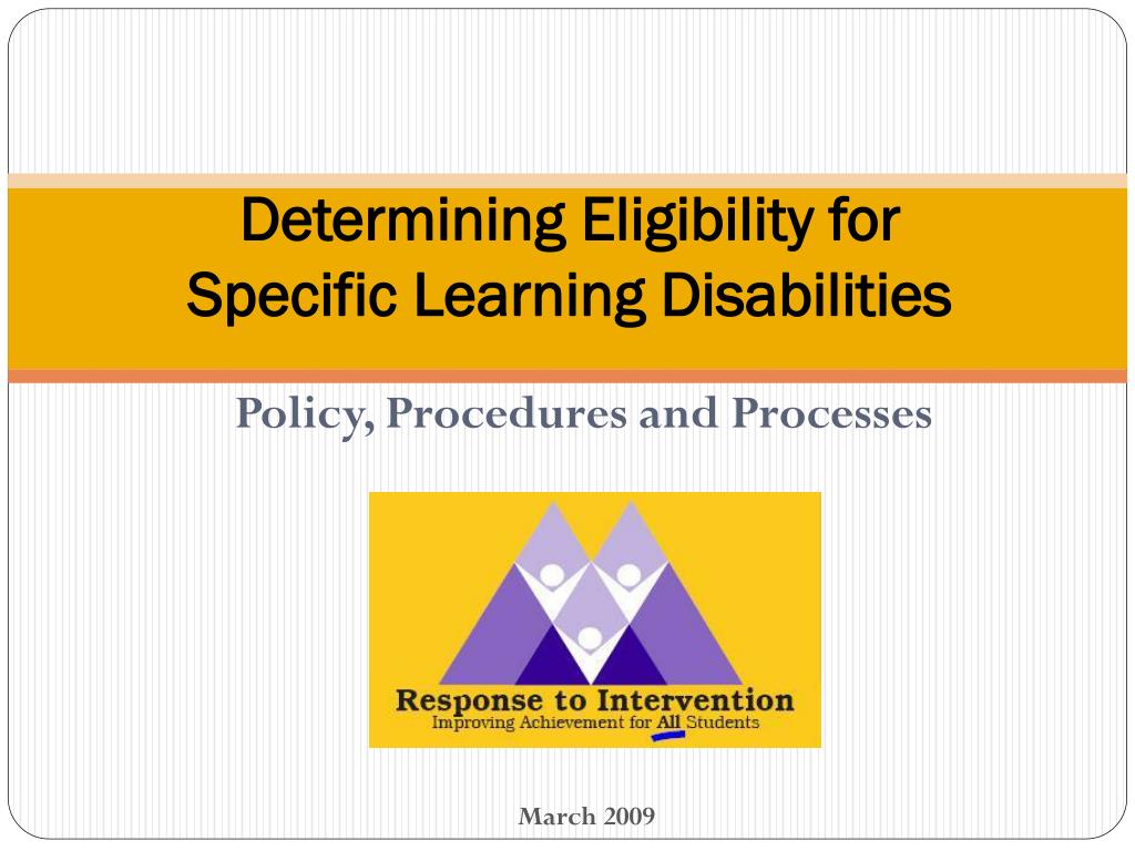 PPT - Determining Eligibility for Specific Learning Disabilities ...