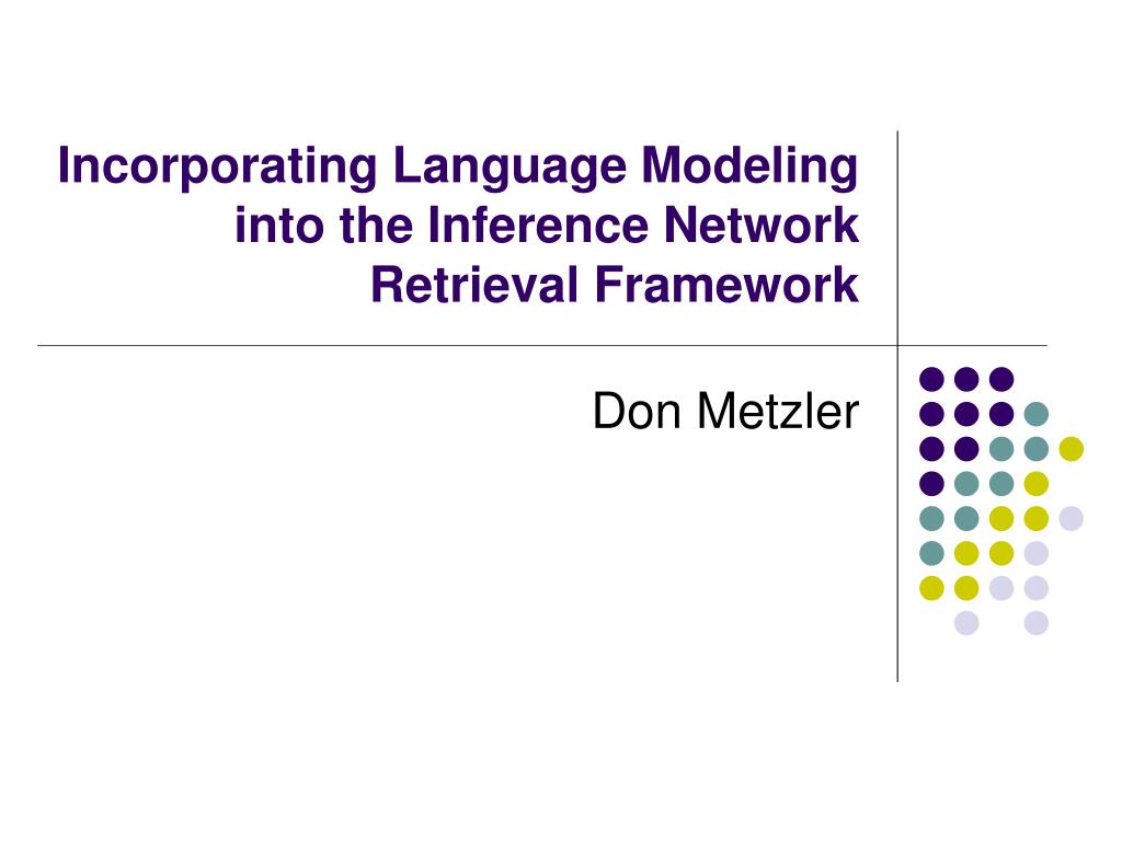 PPT - Incorporating Language Modeling into the Inference Network Retrieval Framework PowerPoint ...
