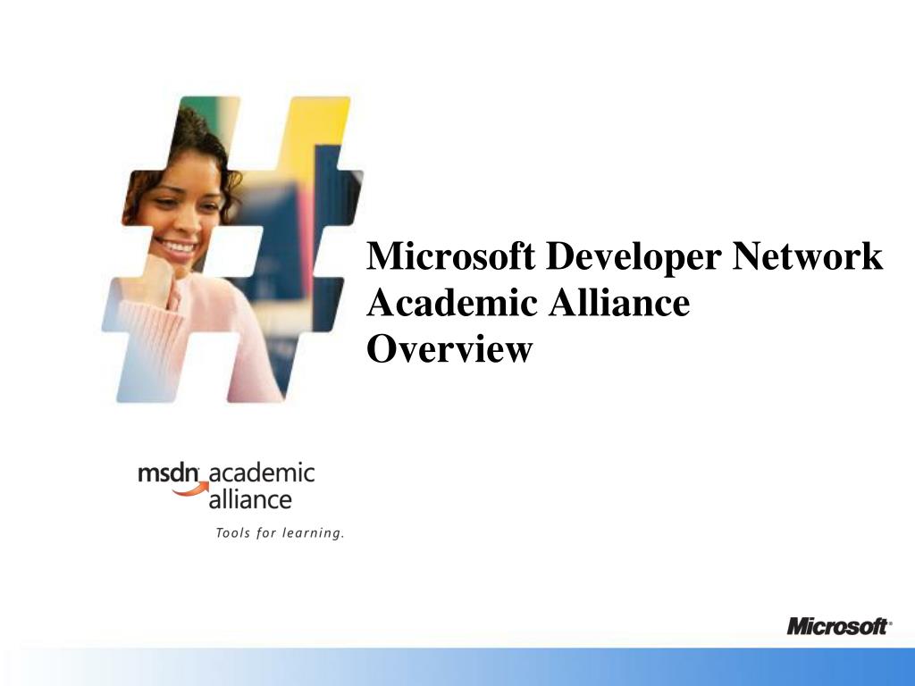 PPT - Microsoft Developer Network Academic Alliance Overview PowerPoint Presentation - ID:253662