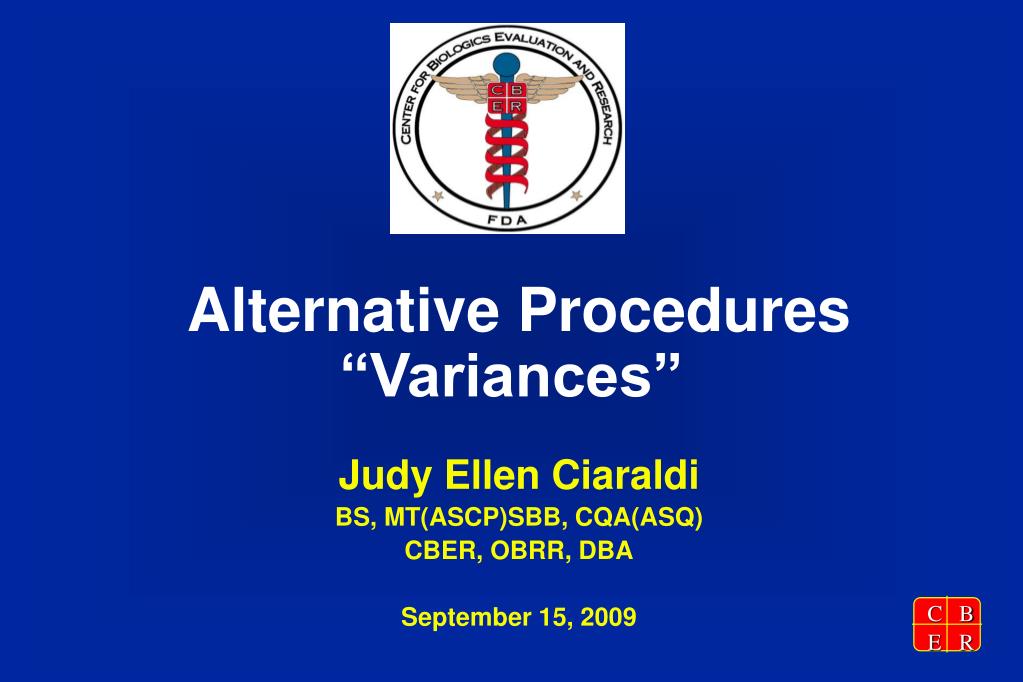 PPT - Alternative Procedures “Variances” PowerPoint Presentation, free ...