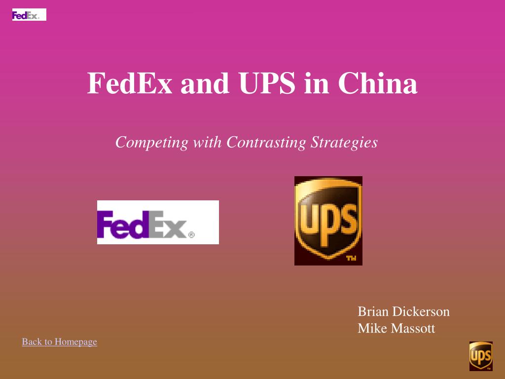 PPT - FedEx and UPS in China PowerPoint Presentation, free download ...