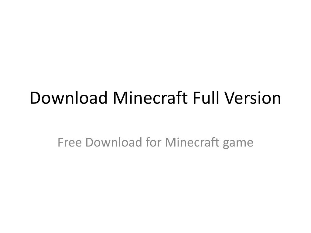 PPT - Download Minecraft Full Version PowerPoint Presentation, free ...