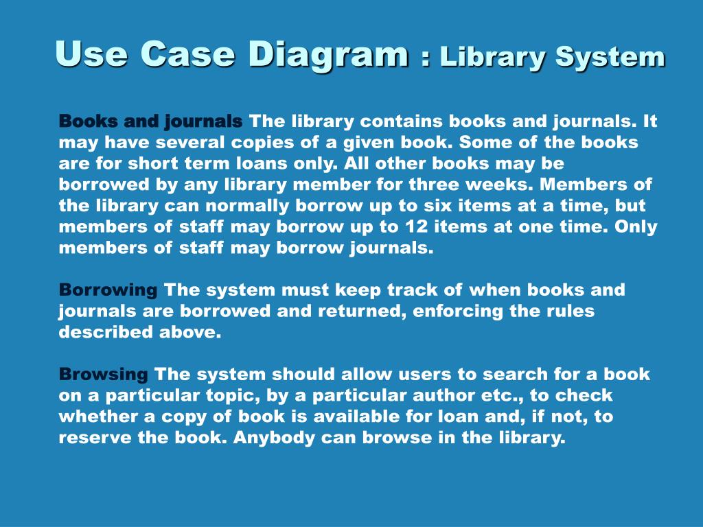 PPT - Use Case Diagram : Library System PowerPoint Presentation, free ...