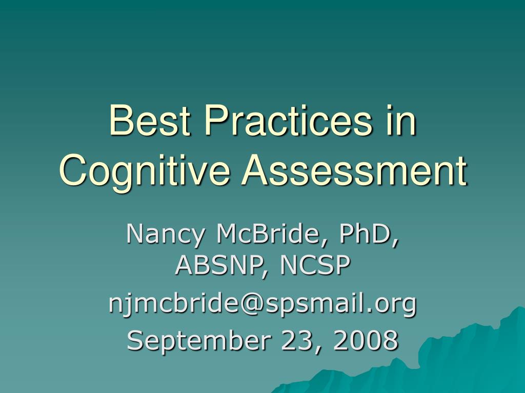PPT - Best Practices in Cognitive Assessment PowerPoint Presentation ...