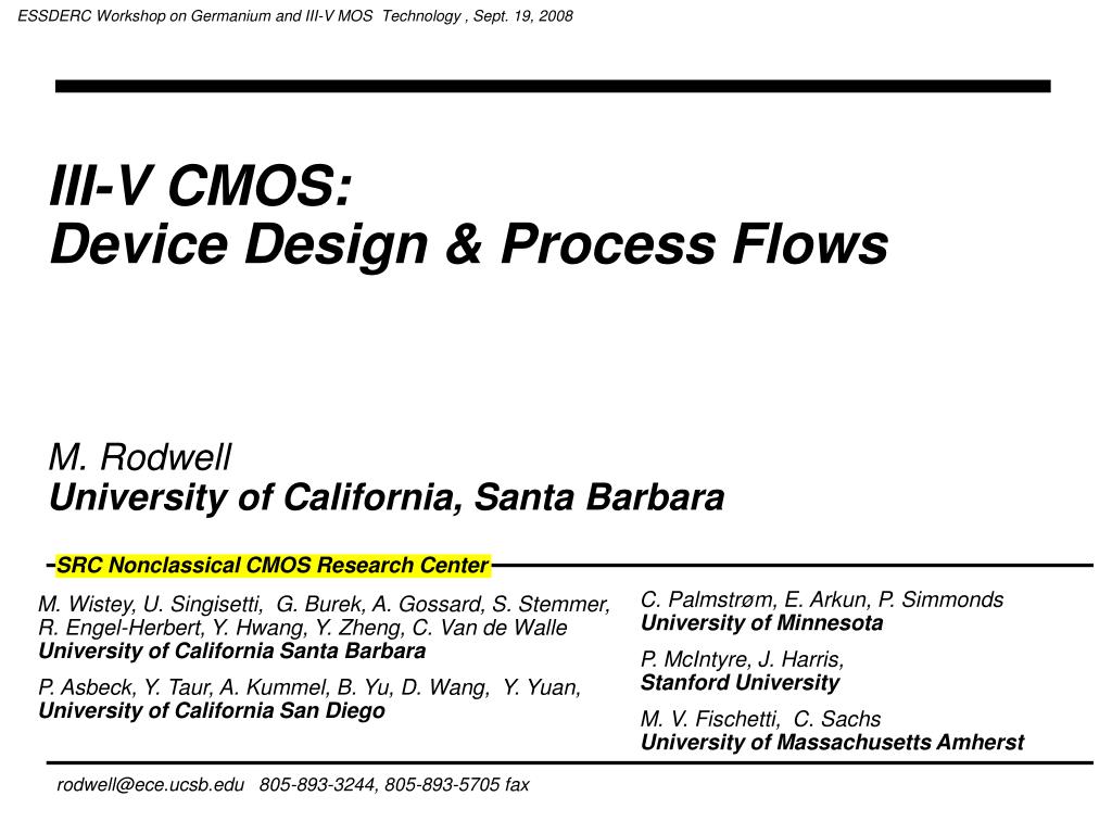 PPT - III-V CMOS: Device Design & Process Flows PowerPoint Presentation ...