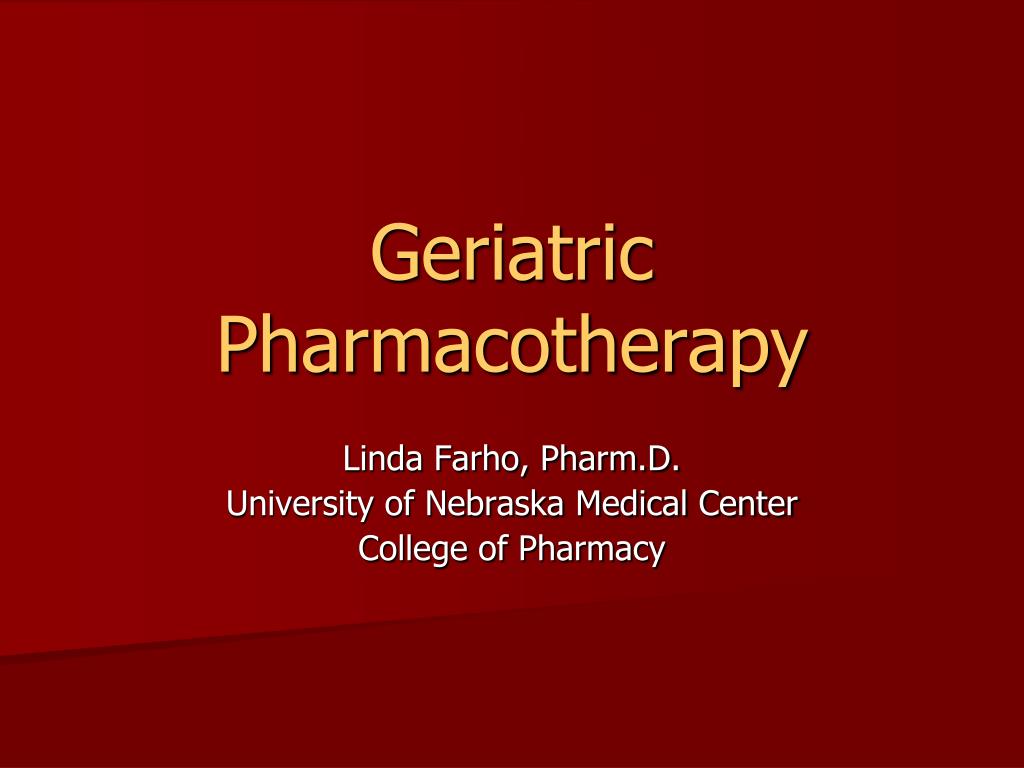 PPT - Geriatric Pharmacotherapy PowerPoint Presentation, free download ...