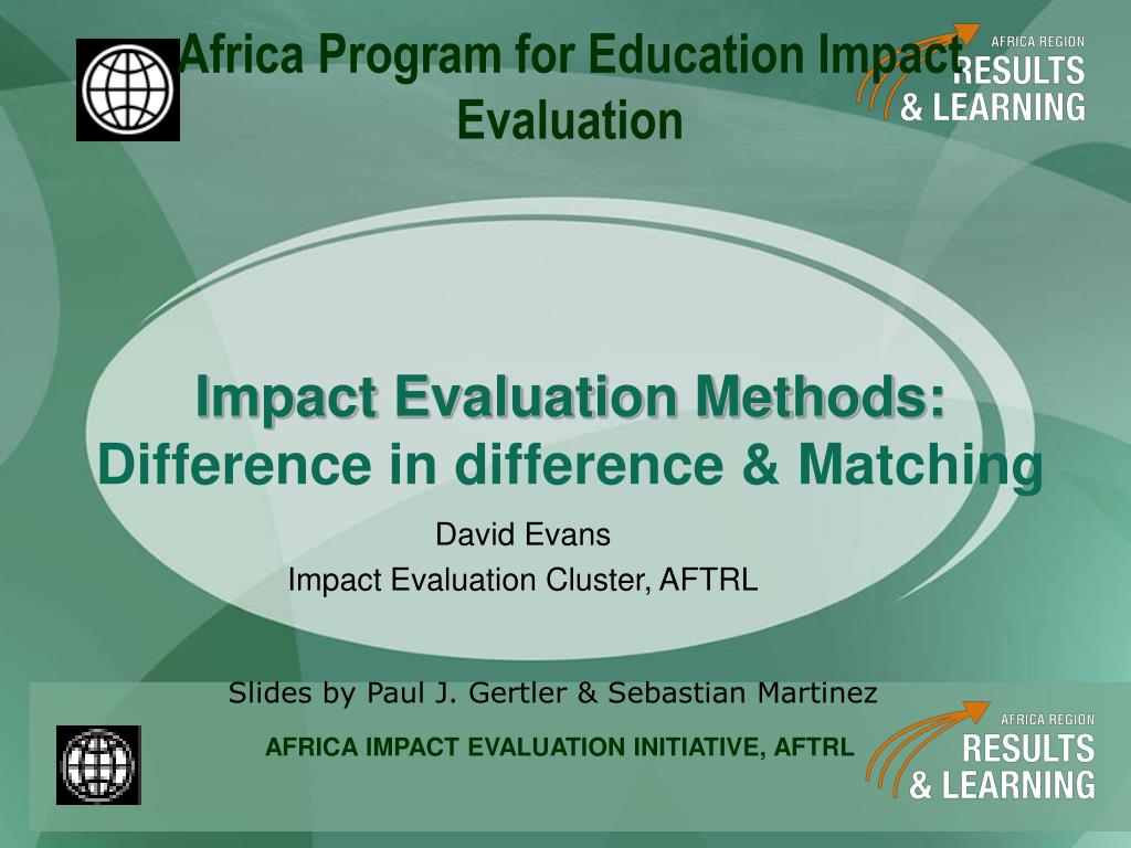 PPT - Impact Evaluation Methods: Difference in difference & Matching PowerPoint Presentation ...