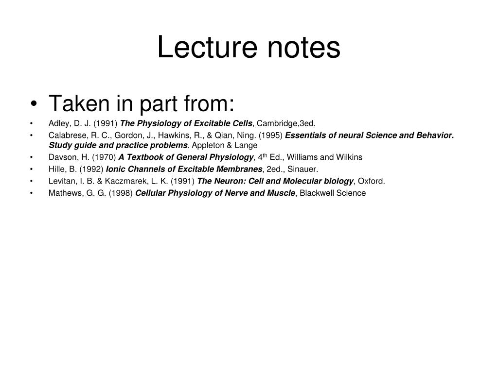 PPT - Lecture notes PowerPoint Presentation, free download - ID:258003