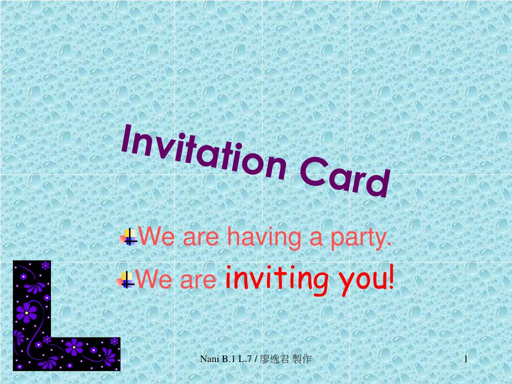 PPT - Invitation Card PowerPoint Presentation, free download - ID:259696