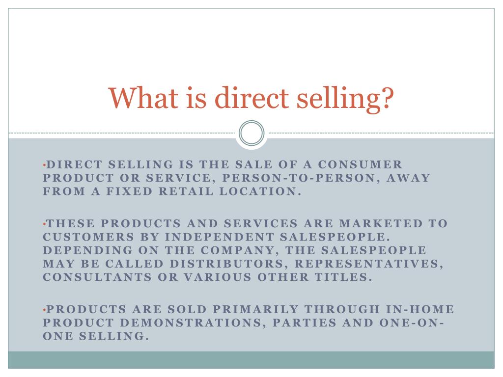PPT - What is direct selling? PowerPoint Presentation, free download ...