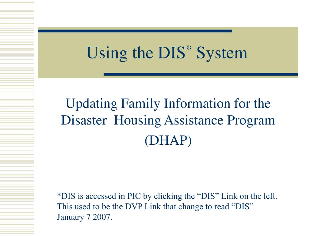 PPT - Using the DIS * System PowerPoint Presentation, free download ...