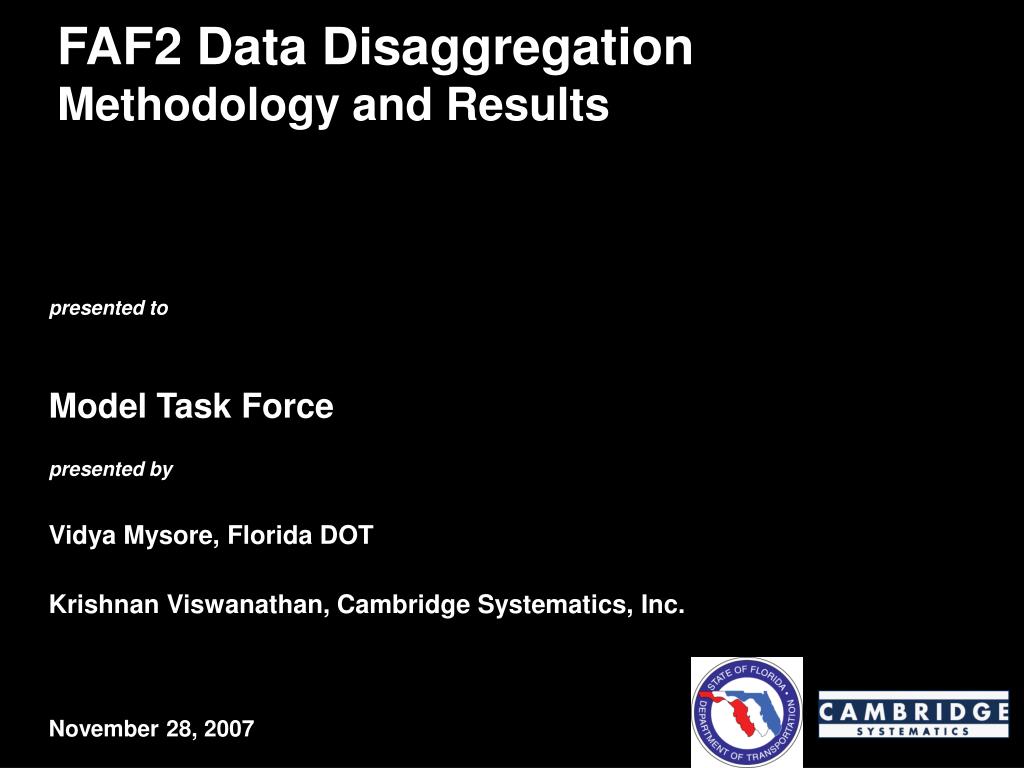 PPT - FAF2 Data Disaggregation Methodology and Results PowerPoint ...