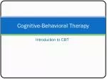 PPT - Cognitive Behavioral Therapy for Depression– an introduction PowerPoint Presentation - ID ...