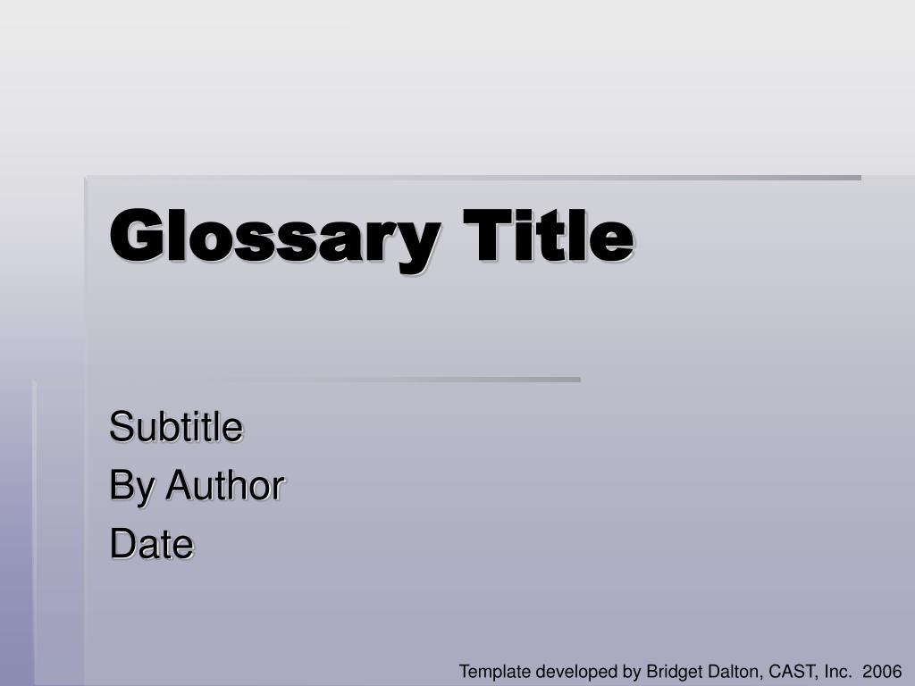 PPT - Glossary Title PowerPoint Presentation, free download - ID:265042